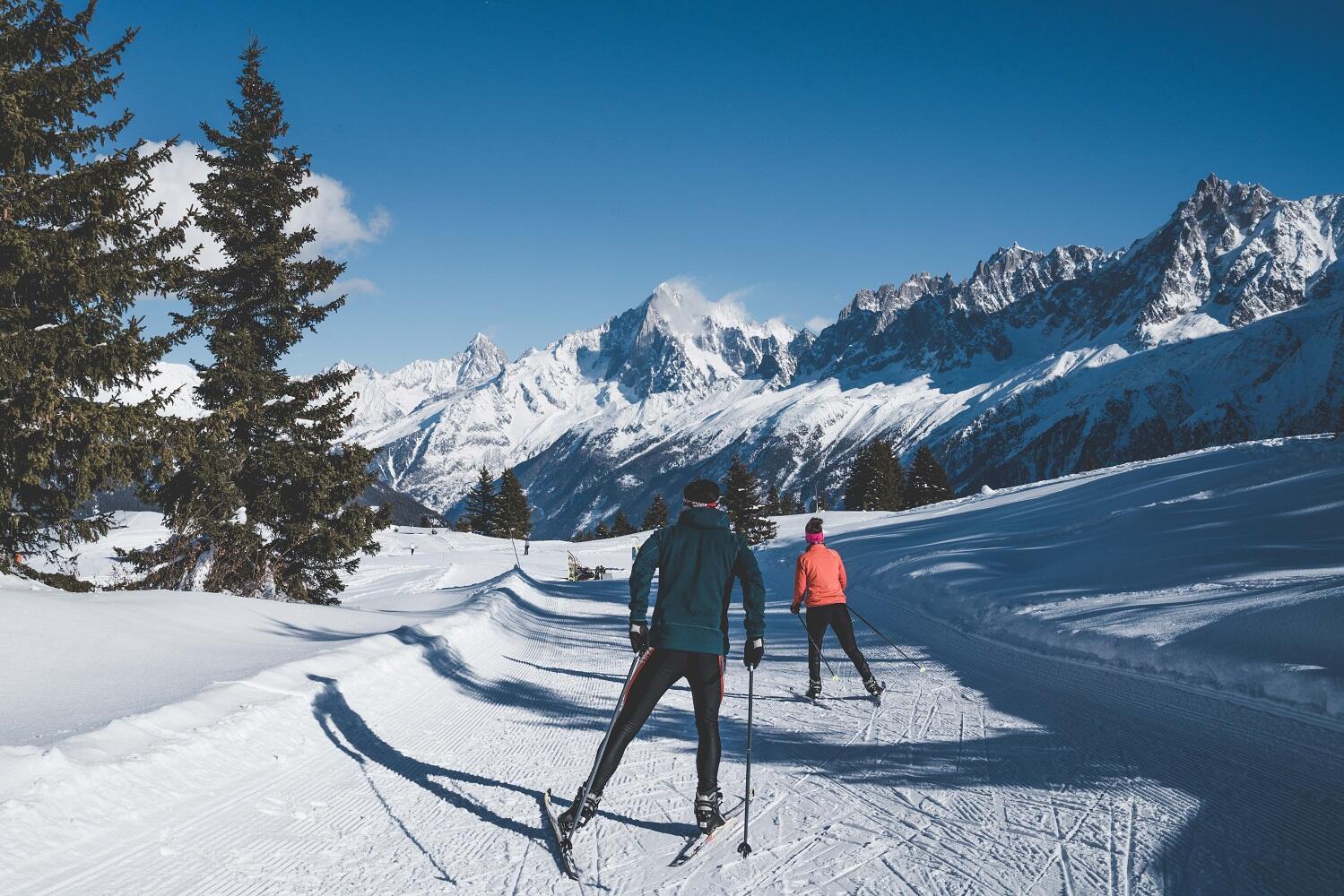 Cross country skiing, nordic ski : Chamonix Mont Blanc
